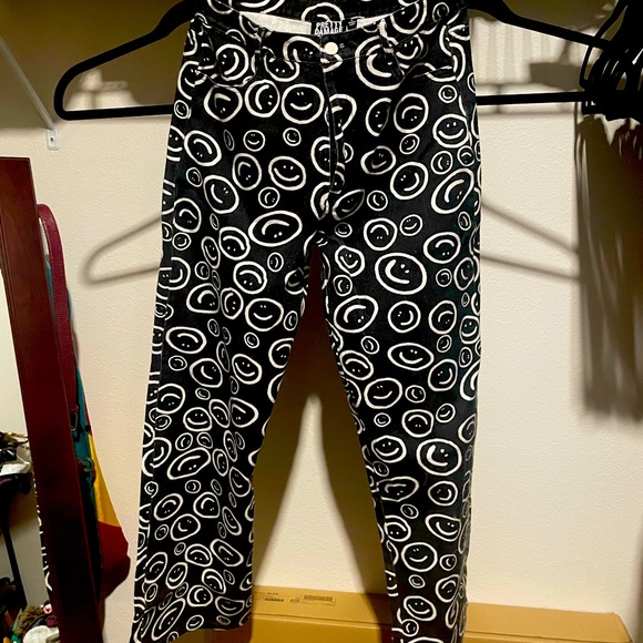 pretty damage | Pants & Jumpsuits | Straight Leg Smiley Face Pretty ...